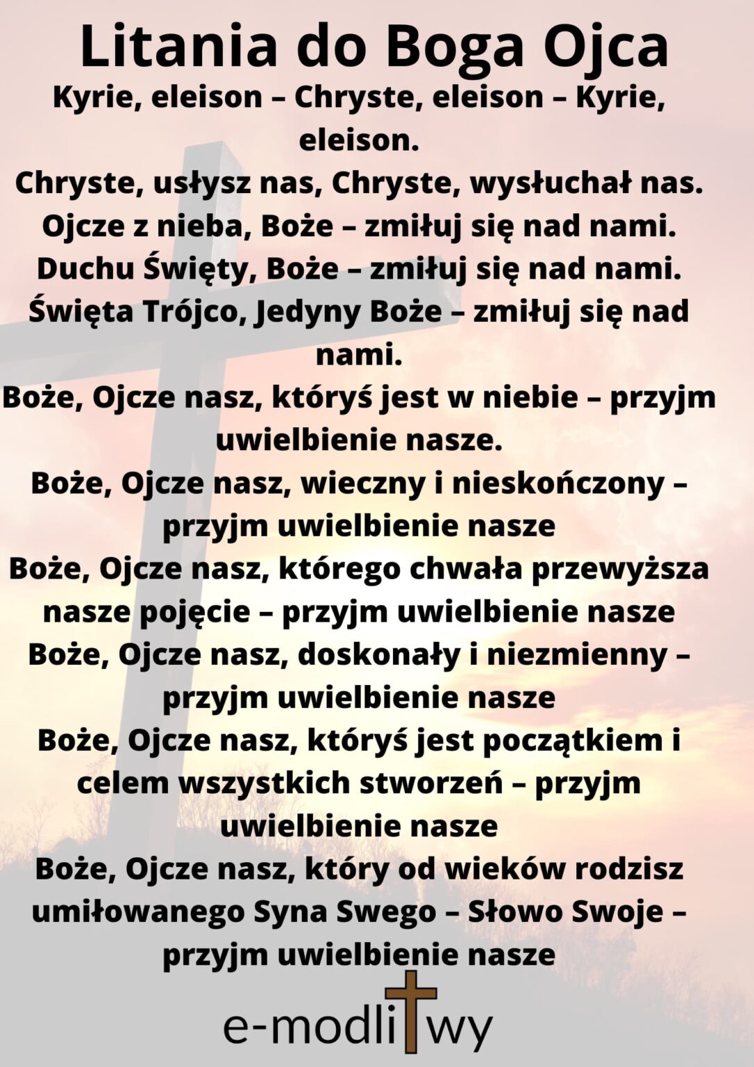 Litania do Boga Ojca - E-modlitwy
