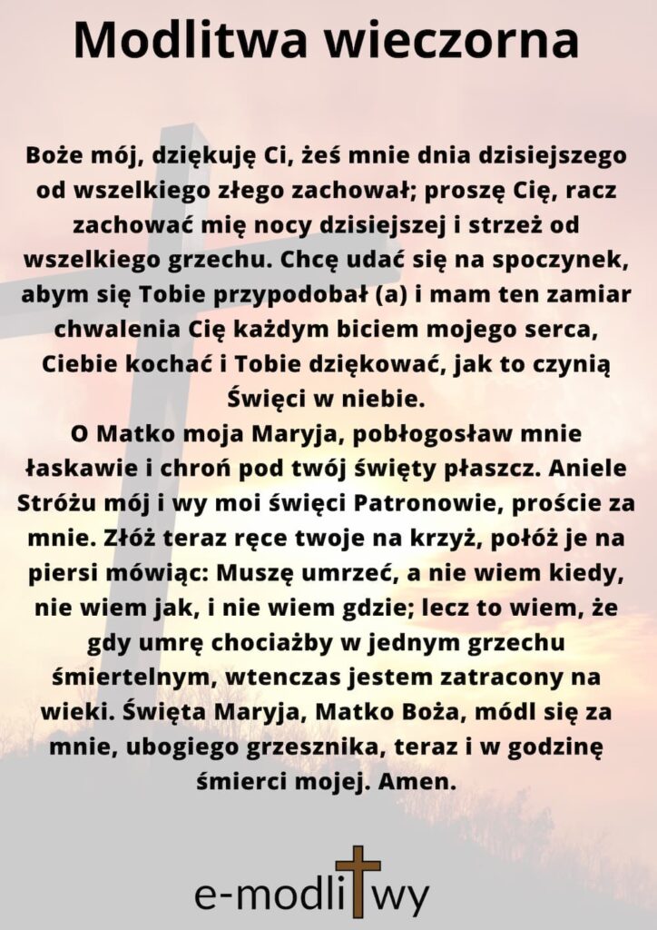 Modlitwa wieczorna. 10 modlitw na wieczór - E-modlitwy
